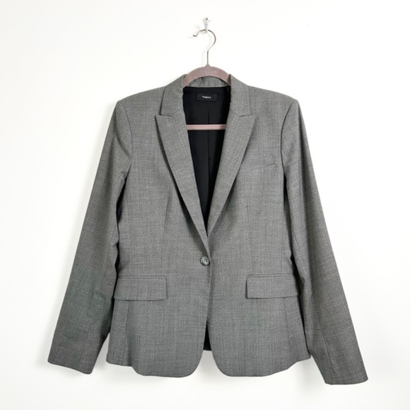 Theory | Jackets & Coats | Theory Womens Gabe Heathered Grey Single ...